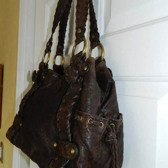 Kooba | Bags | Kooba Brown Distressed Pebbled Leather Sienna Handbag ...